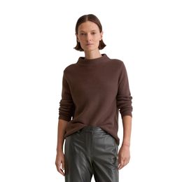 Marc O'Polo MARC O'POLO Damen Stehkragenpullover "aus Organic Cotton"shaded braun melange, Gr. M, unifarben, Obermaterial: 100% Baumwolle, Pullover