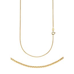 Collierkettchen Firetti "Schmuck Geschenk Gold 333 oder 585 Halskette Venezianerkette halbrund" Gr. 55, gold (gelbgoldfarben), Halsketten, Damen, 55, Gelbgold 585, B: 1,2mm, Made in Germany, B:1,2mm