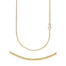 Collierkettchen Firetti "Schmuck Geschenk Gold 333 oder 585 Halskette Venezianerkette halbrund" Gr. 50, gold (gelbgoldfarben), Halsketten, Damen, 50, Gelbgold 585, B: 1,5mm, Made in Germany, B:1,5mm