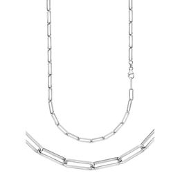 Collierkettchen Firetti "Schmuck Geschenk Silber 925 Armband Kette Ankerkette weit" Gr. 19, silber (silberfarben), Halsketten, Damen, 19, Silber 925 (Sterlingsilber), B: 3mm, Made in Germany, B:3mm