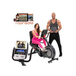miweba Sports Liegeergometer ME700, Heimtrainer mit Herzfrequenzkontrolle, Lautsprecher, Pulssensor