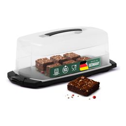 Novaliv 2x Kuchen-Transportbox (Rechteckig 39 x 17 x 14 cm), Aufbewahrungsbox mit Deckel f&uuml;r Kuchen & Torten, Tortentransportbox Tortenglocke Tortenbeh&auml;lter, Zubeh&ouml;r Box Dessert Haube Aufbewahrung