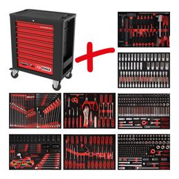 KS Tools Performanceplus Werkstattwagen-Satz P15 mit 536 Werkzeugen f&uuml;r 8 Schubladen (815.8536)