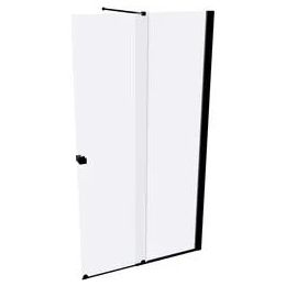 H&uuml;ppe H&Uuml;PPE Xtensa pure Walk-In Gleitt&uuml;r 1-teilig, mit festem Segment, Breite:110cm, Anschlag rechts, Querb&uuml;gel, XT0202123321, Duschkabine: Profilfarbe Black Edition Glas ESG klar