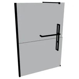 H&uuml;ppe H&Uuml;PPE Duplo pure Walk-In Viereck Seitenwand 1-teilig, Breite:140cm, linksseitige Befestigung, DT0004123301, Duschkabine: Profilfarbe Black Edition Glas ESG Grau