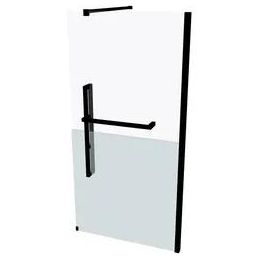 H&uuml;ppe H&Uuml;PPE Duplo pure Walk-In Viereck Seitenwand 1-teilig, Breite:100cm, rechtsseitige Befestigung, DT0010123318, Duschkabine: Profilfarbe Black Edition Glas ESG Combidekor Sand Plus mit Anti-Plaque