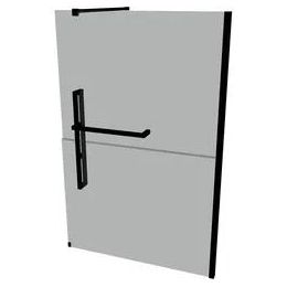 H&uuml;ppe H&Uuml;PPE Duplo pure Walk-In Viereck Seitenwand 1-teilig, Breite:130cm, rechtsseitige Befestigung, DT0013123368, Duschkabine: Profilfarbe Black Edition Glas ESG Grau mit ANTI-PLAQUE