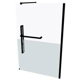 H&uuml;ppe H&Uuml;PPE Duplo pure Walk-In Viereck Seitenwand 1-teilig, Breite:130cm, rechtsseitige Befestigung, DT0013123318, Duschkabine: Profilfarbe Black Edition Glas ESG Combidekor Sand Plus mit Anti-Plaque