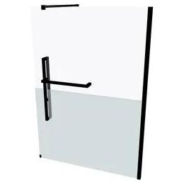 H&uuml;ppe H&Uuml;PPE Duplo pure Walk-In Viereck Seitenwand 1-teilig, Breite:140cm, rechtsseitige Befestigung, DT0014123318, Duschkabine: Profilfarbe Black Edition Glas ESG Combidekor Sand Plus mit Anti-Plaque