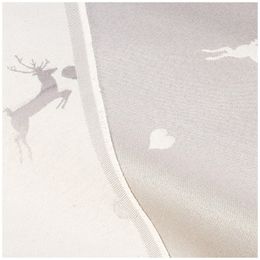 buttinette Jacquard "Hirsche & Herzen", grau/natur