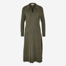 Lucky Brand Dunkelgr&uuml;nes Midikleid mit Polokragen