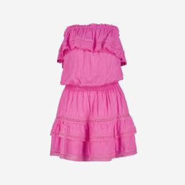 Melissa Odabash Pinkes schulterfreies Salma Minikleid mit Spitze