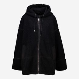 Schwarze Jacke aus Kunstfell