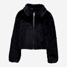 French Connection Schwarze Jacke aus Kunstfell
