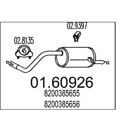 MTS MARKENTECHNIKSERVICEGMBH & CO. KG MTS Endschalld&auml;mpfer 01.60926 f&uuml;r RENAULT 8200385656 8200385655