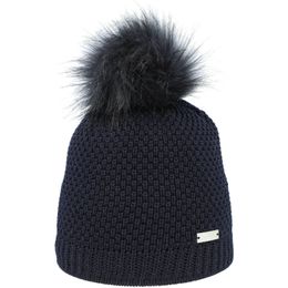 EISGLUT Xenal Rewoolife Bommelm&uuml;tze Damen - blau - Gr. M - Merinowolle/Polyester