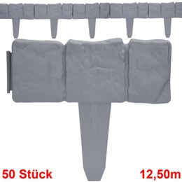Deuba Beeteinfassung 5er-Set Granitoptik 12,5m
