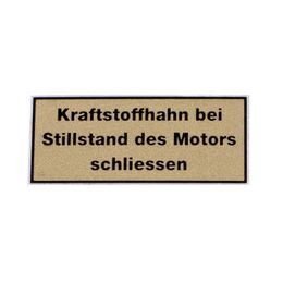 Aufkleber MOGA Kraftstoffhahn schlie&szlig;en 35x16mm f&uuml;r Z&uuml;ndapp, Kreidler, Hercules, Sachs, Puch, KTM, DKW
