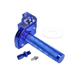 Kurzhubgasgriff blau CNC f&uuml;r 22mm Lenker f&uuml;r Mofa, Moped