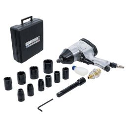 BGS-technic Druckluft-Schlagschrauber mit Werkzeugsatz 12,5mm (1/2") 312 Nm 16-teilig