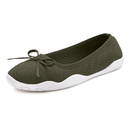Lascana Damen Sneaker Ballerinas, olivgrün, Größe 37