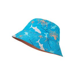 Playshoes Wende-Sonnenhut "Meerestiere" in Blau/ Hellbraun - 30% | Gr&ouml;&szlig;e 53 cm | Kindermuetzen
