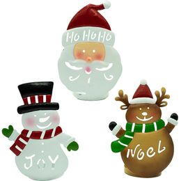 NOOR LIVING Teelichthalter "Kerzenhalter mit Weihnachtsmotiv", B/H/T: 6,5cm x 15,5cm x 13,5cm, bunt, Kerzenhalter, aus Metall, H&ouml;he ca. 15,5 cm,