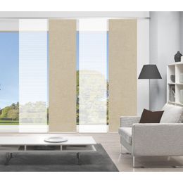 Schiebegardine Vision S, B:60cm H:260cm, beige, Polyester, Wohnzimmer, Gardinen, "PIVE 4er SET", Schiebevorhang Digidruck 4er Set PIVE