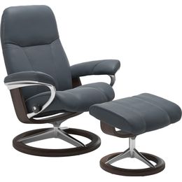Relaxsessel stressless, B:91cm H:102cm T:79cm, blau, Leder BATICK: BATICK ist ein leicht korrigiertes, durchgef&auml;rbtes und genarbtes M&ouml;belleder, bei