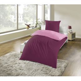 Wendebettw&auml;sche Kinzler, lila, Polyester, Obermaterial: 100% Polyester, Bettw&auml;sche, "Wendebettw&auml;sche Mikrofaser Flanell Bettw&auml;sche "Cashmere Touch"",