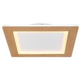 Globo LIGHTING LED Deckenleuchte "CLAY", 1 Stk., weiß, Wohnzimmer, Leuchten, Deckenlampe/holzoptik/quadratisch/Wohnzimmer/Schlafzimmer