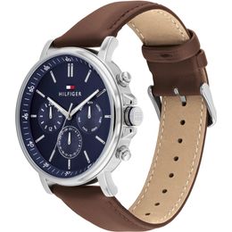 Tommy Hilfiger Herren Multifunktionsuhr "TYSON", braun, Armbanduhren, Quarzuhr, Armbanduhr, Herrenuhr, Datum, Lederarmband