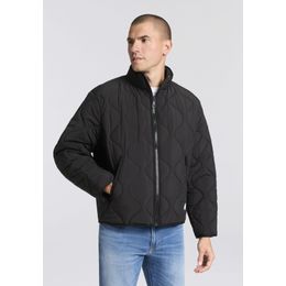 HUGO BLUE Herren Steppjacke "Boco"schwarz001, Gr. L, unifarben, Web, Obermaterial: 100% Polyamid, Jacken, mit Stehkragen, relaxed fit,