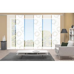 Schiebegardine Vision S, B:60cm H:260cm, grau, Polyester, Wohnzimmer, Gardinen, "AINUR 6er SET", Schiebevorhang Digidruck 6er Set AINUR