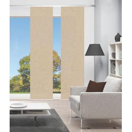 Schiebegardine Vision S, B:60cm H:260cm, beige, Polyester, Wohnzimmer, Gardinen, "PIVE 2er SET", Schiebevorhang Digidruck 2er Set PIVE