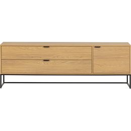 Lowboard Woood, B:180cm H:61cm T:44cm, braun, FSC-zertifizierter Holzwerkstoff, Wohnzimmer, Sideboards, "Silas TV-Board", Kommode, 2 Schubladen und 1