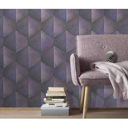 Vliestapete "Prisma", B/L: 0,53m x 10,05m, Rollen: 1, lila, FASHION FOR WALLS, Wohnzimmer, Tapeten, Phthalate frei