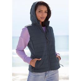 ELBSAND Damen Steppweste, blau, Gr. S, unifarben, Steppware, Obermaterial: 100% Polyester. Futter: 100% Polyester. Wattierung: 100% Polyester,