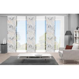Schiebegardine Vision S, B:60cm H:260cm, grau, Polyester, Wohnzimmer, Gardinen, "LISIO 6er SET", Schiebevorhang Digidruck 6er Set LISIO