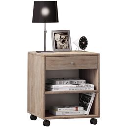 Nachttisch Vcm, B:45cm H:54cm T:38cm, braun, Schlafzimmer, Sideboards, "Holz Nachttisch Schrank Rolda Schublade Rollen"