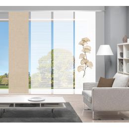 Schiebegardine Vision S, B:60cm H:260cm, beige, Polyester, Wohnzimmer, Gardinen, "BERTO 4er SET", Schiebevorhang Digidruck 4er Set BERTO