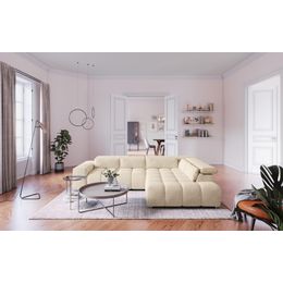 Ecksofa COTTA, B:310cm H:70cm T:225cmivory, 100% Polyester, Wohnzimmer, Sofas, "Orion L-Form"