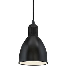 Eglo Pendelleuchte "PRIDDY Hängeleuchte, Pendellampe, Stahl, schwarz, E27, Industrial", 1, schwarz-weiß, Esszimmer, Leuchten, Wohnzimmerlampe,
