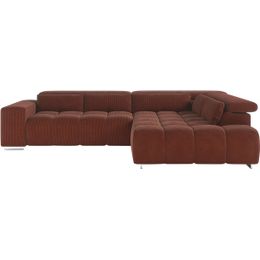 Ecksofa COTTA, B:310cm H:70cm T:225cmcinnamon, 100% Polyester, Wohnzimmer, Sofas, "Orion L-Form"
