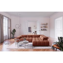 Ecksofa COTTA, B:310cm H:70cm T:225cmcinnamon, 100% Polyester, Wohnzimmer, Sofas, "Orion L-Form"
