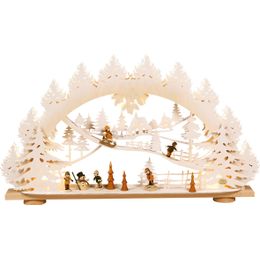 SAICO ORIGINAL LED Schwibbogen "3D-Lichterbogen, Kinder im Schnee", B/H/T: 60cm x 40cm x 8,5cmnatur, Schwibb&ouml;gen, Premium LED-Beleuchtung, warmwei&szlig;,