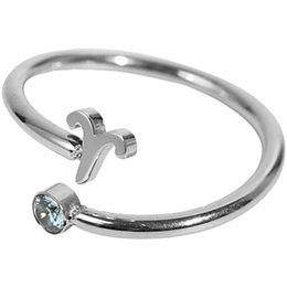 Firetti Damen Fingerring "Schmuck Geschenk Damenring Sternzeichen", 5 g, Widder, Edelstahl, 1,2mm, silber, Edelstahl, Fingerringe, Made in Germany -