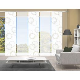 Schiebegardine Vision S, B:60cm H:260cm, grau, Polyester, Wohnzimmer, Gardinen, "AINUR 5er SET", Schiebevorhang Digidruck 5er Set AINUR