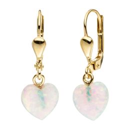 Jobo Damen Paar Ohrh&auml;nger "Ohrringe Herz h&auml;ngend 23 mm lang", Gelbgold 333gelbgold 333, mehrfarbig, Gelbgold 333, Ohrringe