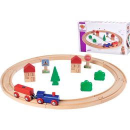 Eichhorn Kinder Spielzeug-Eisenbahn "Kreis", bunt, Holz, Spielzeugfahrzeuge, FSC - schützt Wald